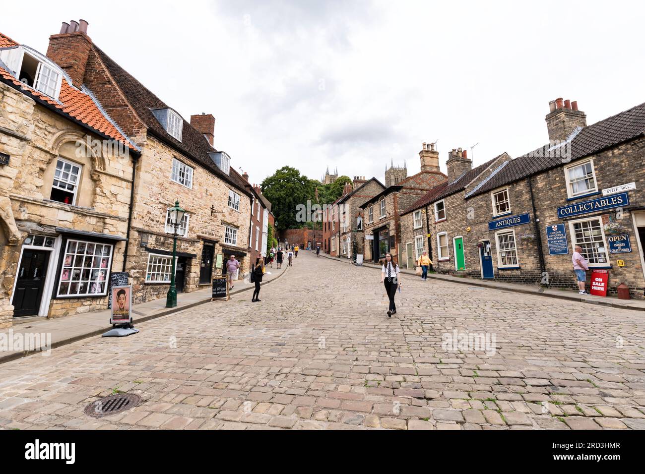 Bottom of Steep Hill, Lincoln City, Lincolnshire, England, UK Stock ...