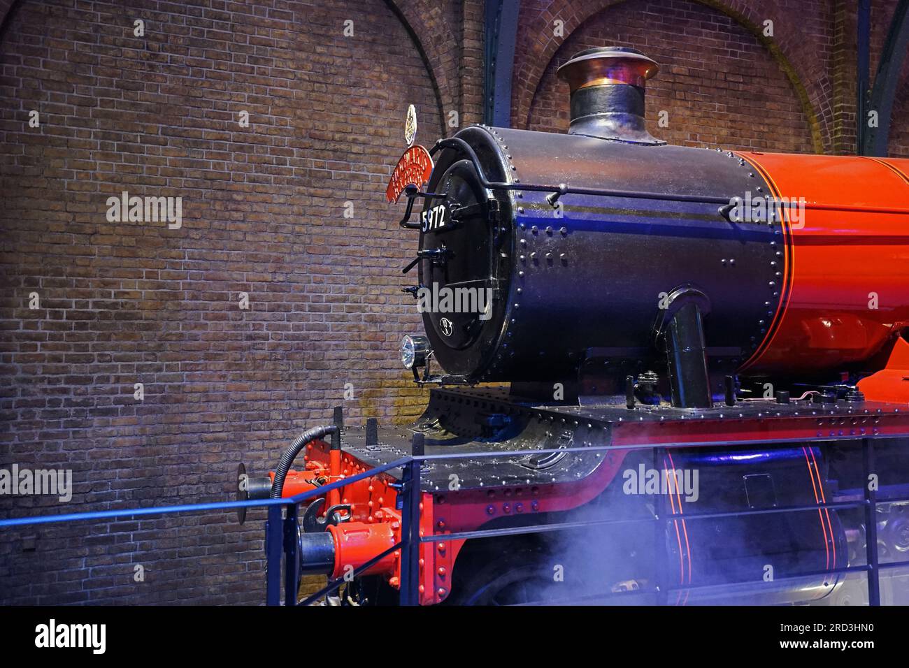 Details and decoration of Hogwarts Express steam train and platform at ...