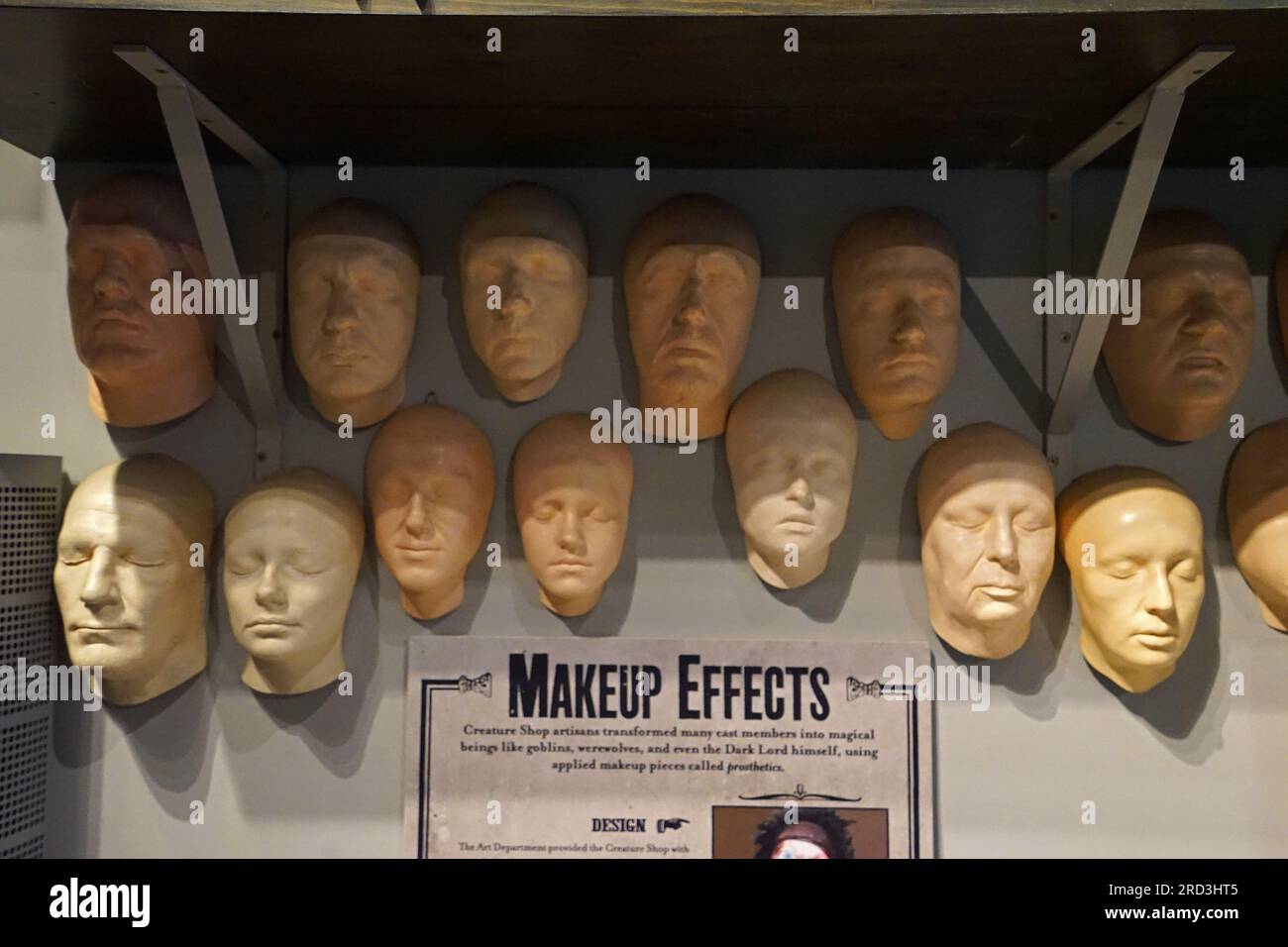 Artificial masks and props from Harry Potter movies at the Warner ...