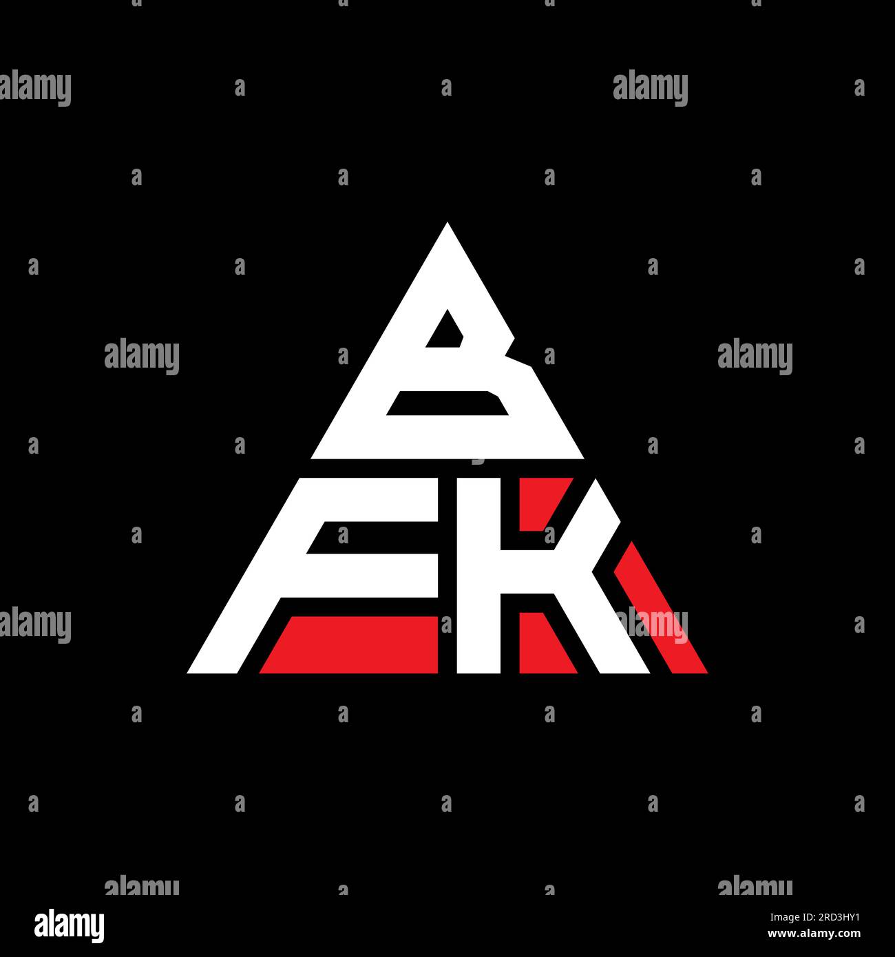 BFK triangle letter logo design with triangle shape. BFK triangle logo ...