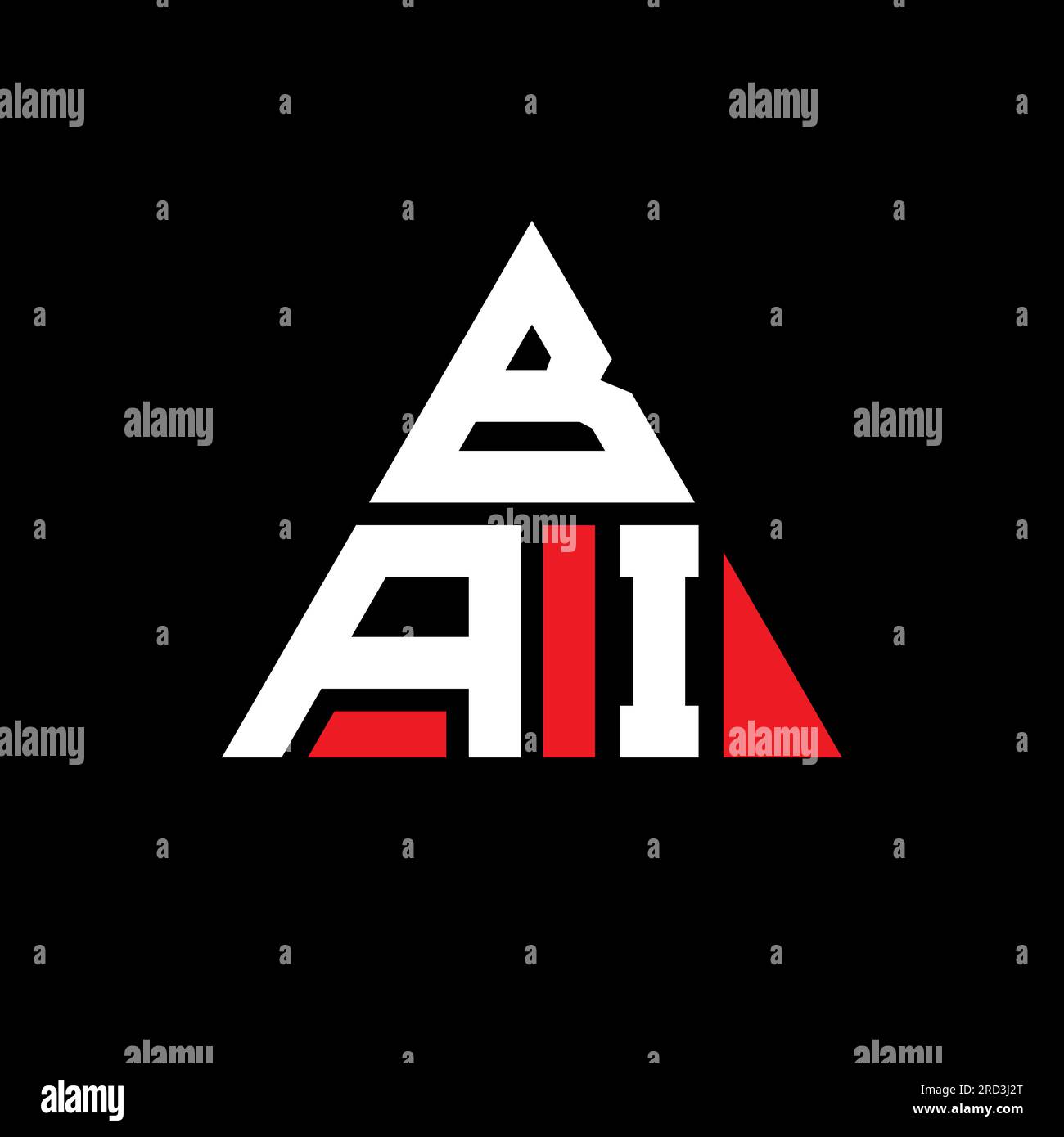 BAI triangle letter logo design with triangle shape. BAI triangle logo ...