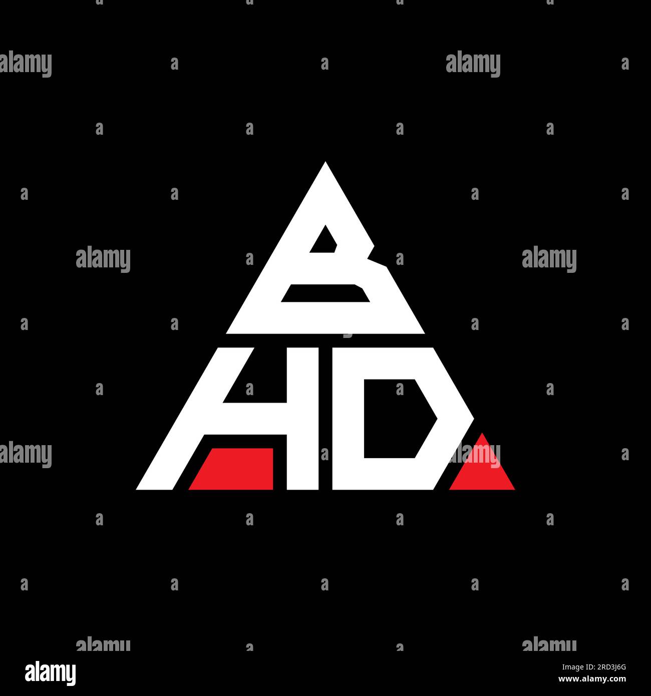 BHD triangle letter logo design with triangle shape. BHD triangle logo ...