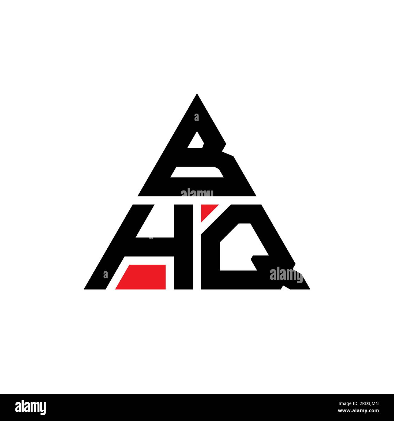 BHQ triangle letter logo design with triangle shape. BHQ triangle logo ...