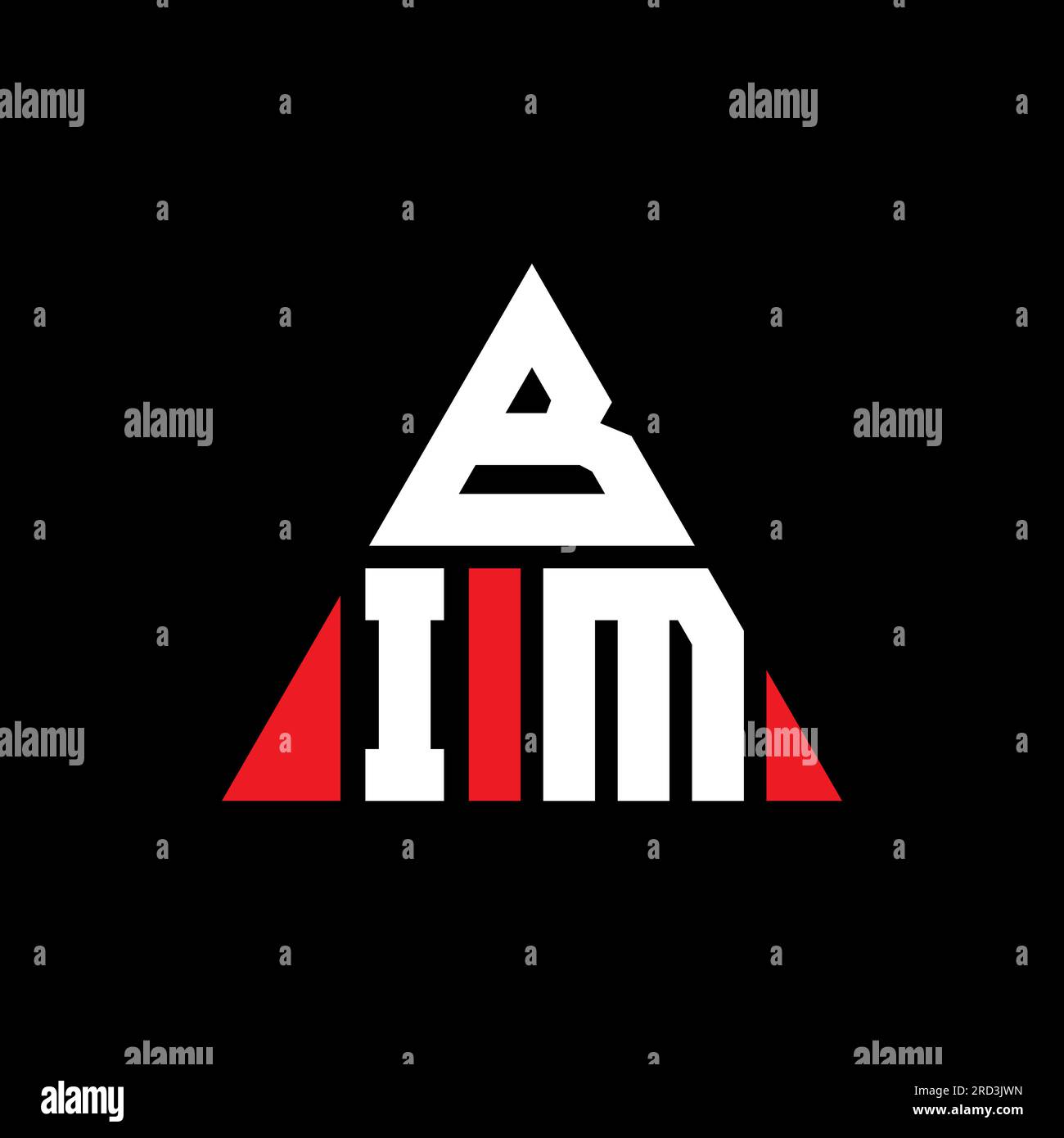 BIM triangle letter logo design with triangle shape. BIM triangle logo ...
