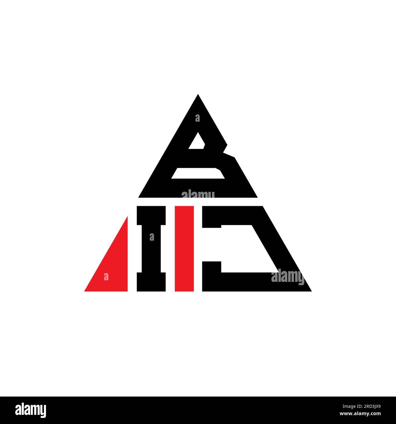 BIJ triangle letter logo design with triangle shape. BIJ triangle logo ...