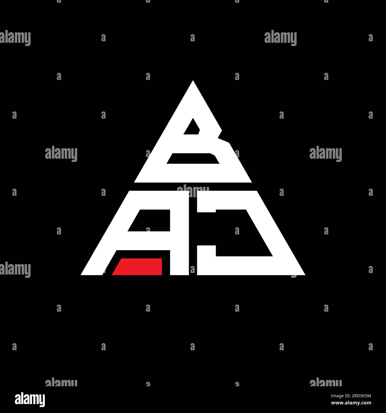 BAJ triangle letter logo design with triangle shape. BAJ triangle logo ...