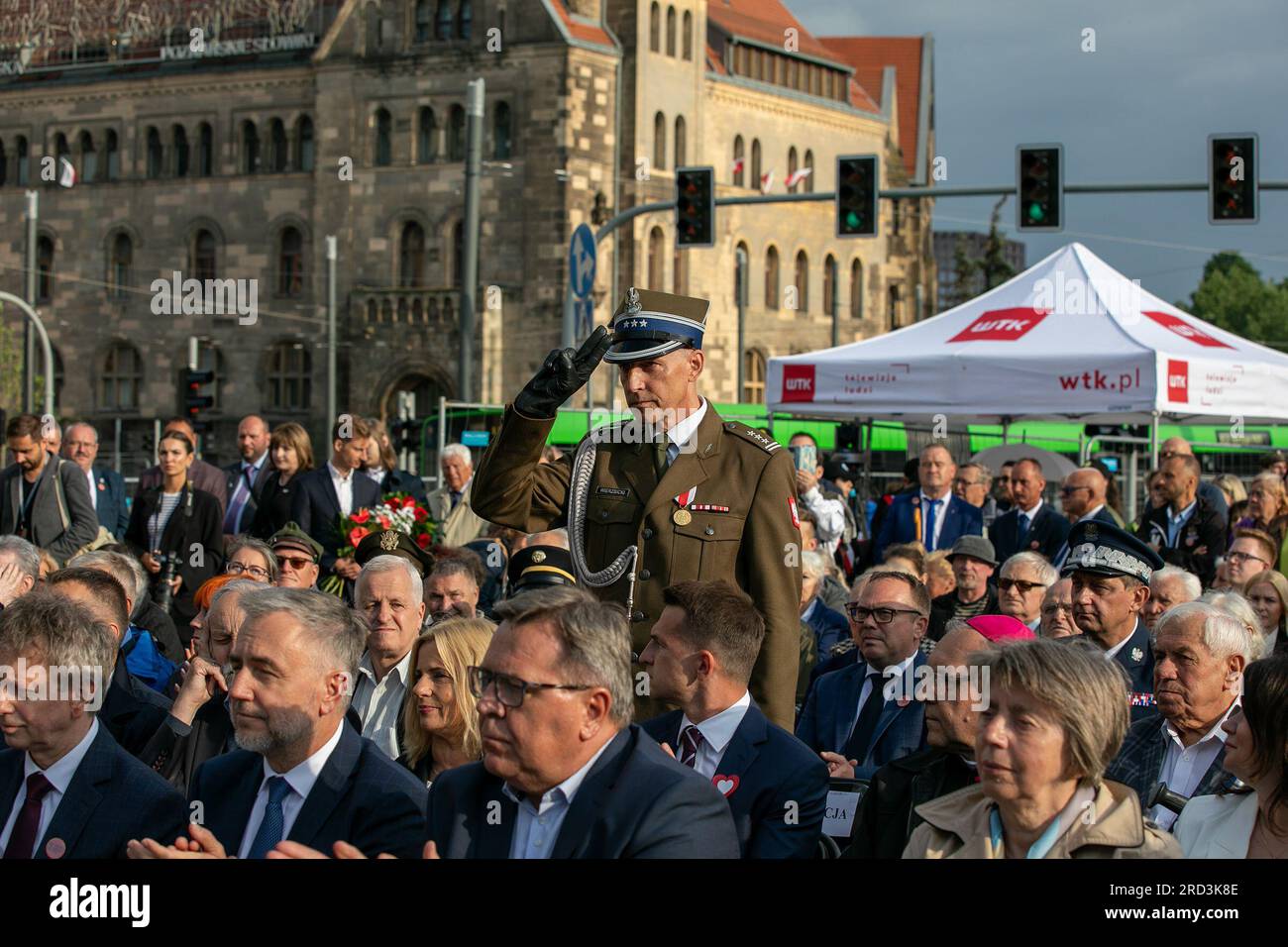 A Polish military member is recognized on June 28, 2023, at the 1956 ...