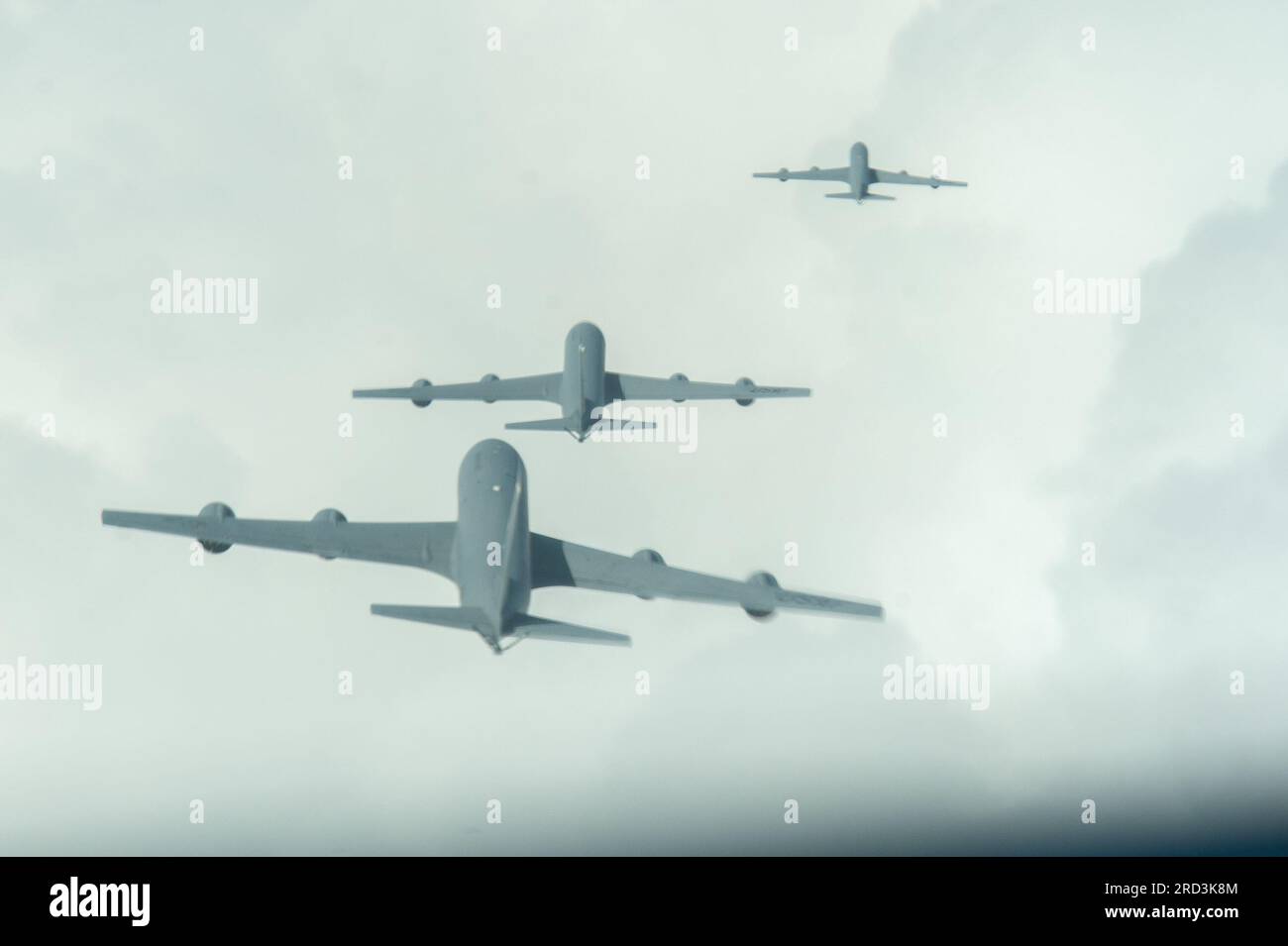 KC-135 Stratotankers from the 203rd Air Refueling Squadron fly near ...