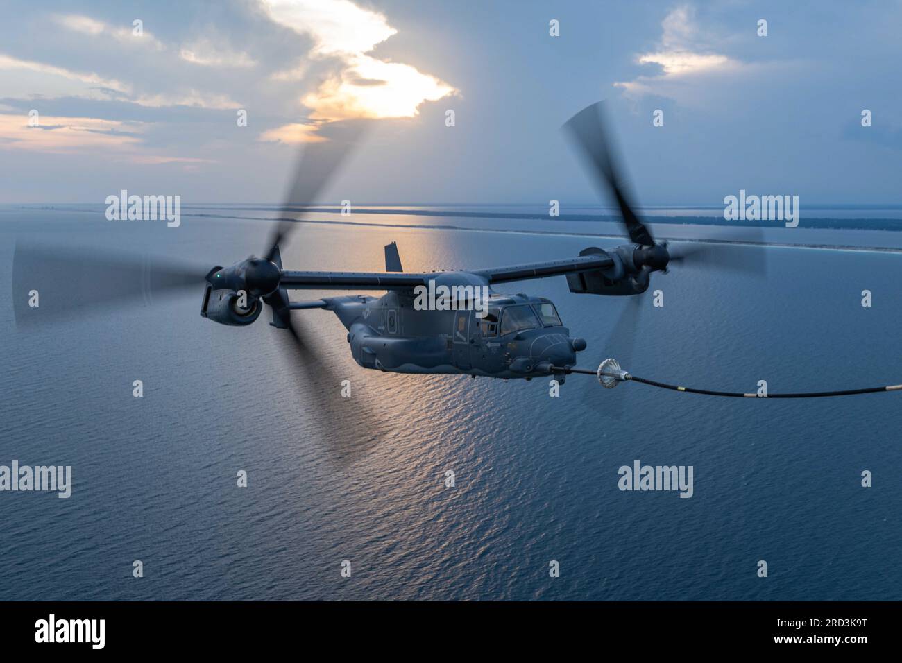 A CV-22 Osprey from the 8th Special Operations Squadron refuels from a ...