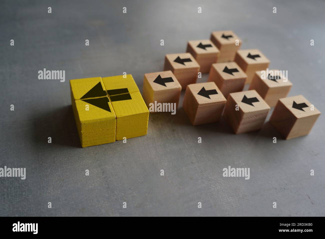 Big arrow lead small arrow. Leadership. followers, guidance concept ...