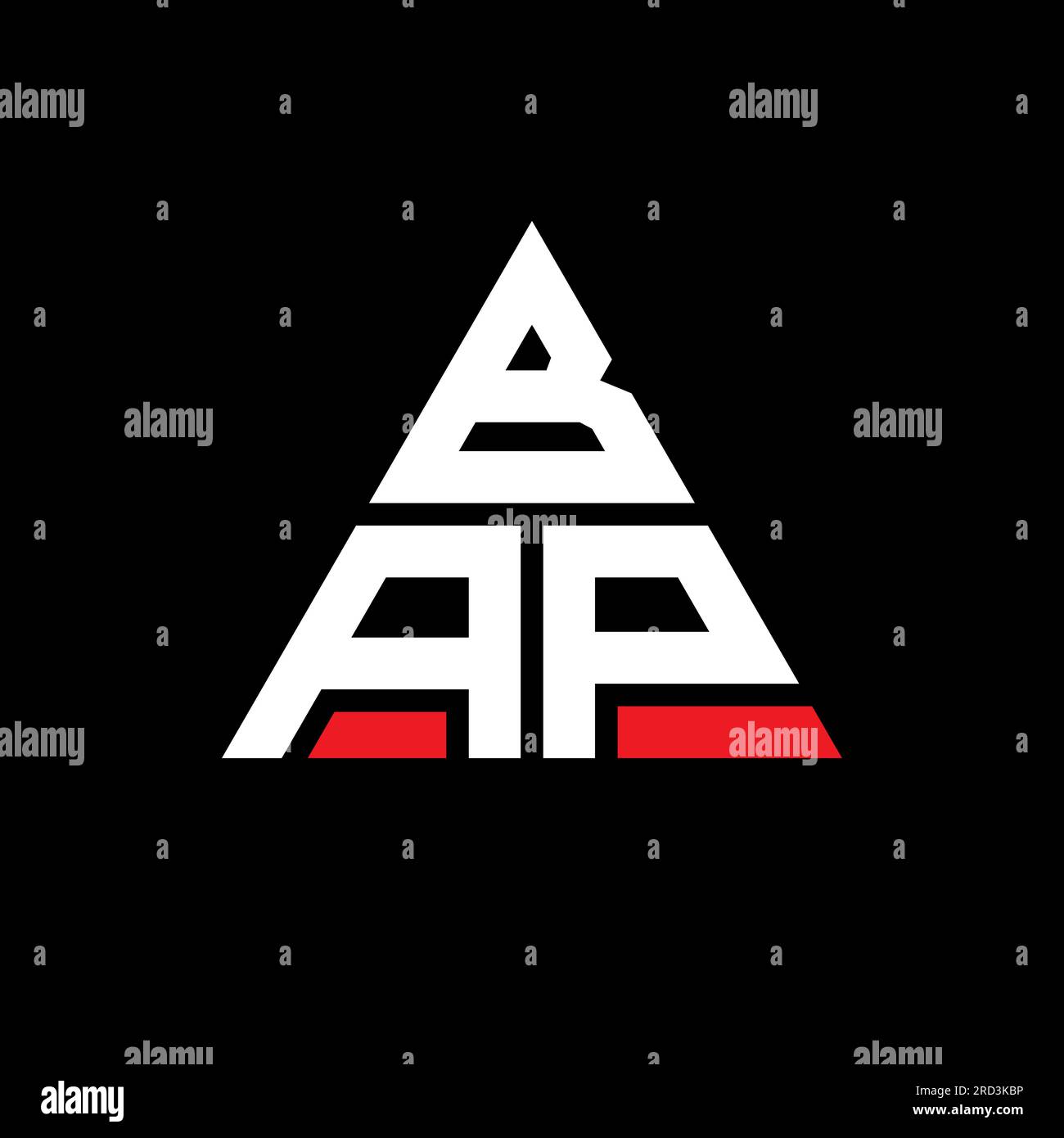 BAP triangle letter logo design with triangle shape. BAP triangle logo ...