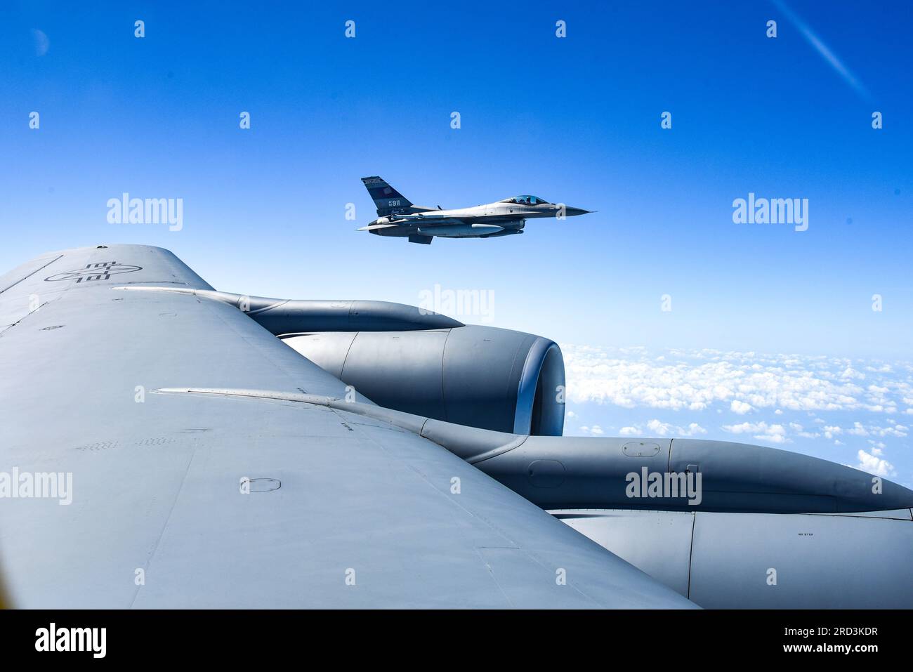 An F-16 from the 169th Fighter Wing in South Carolina travels along the ...