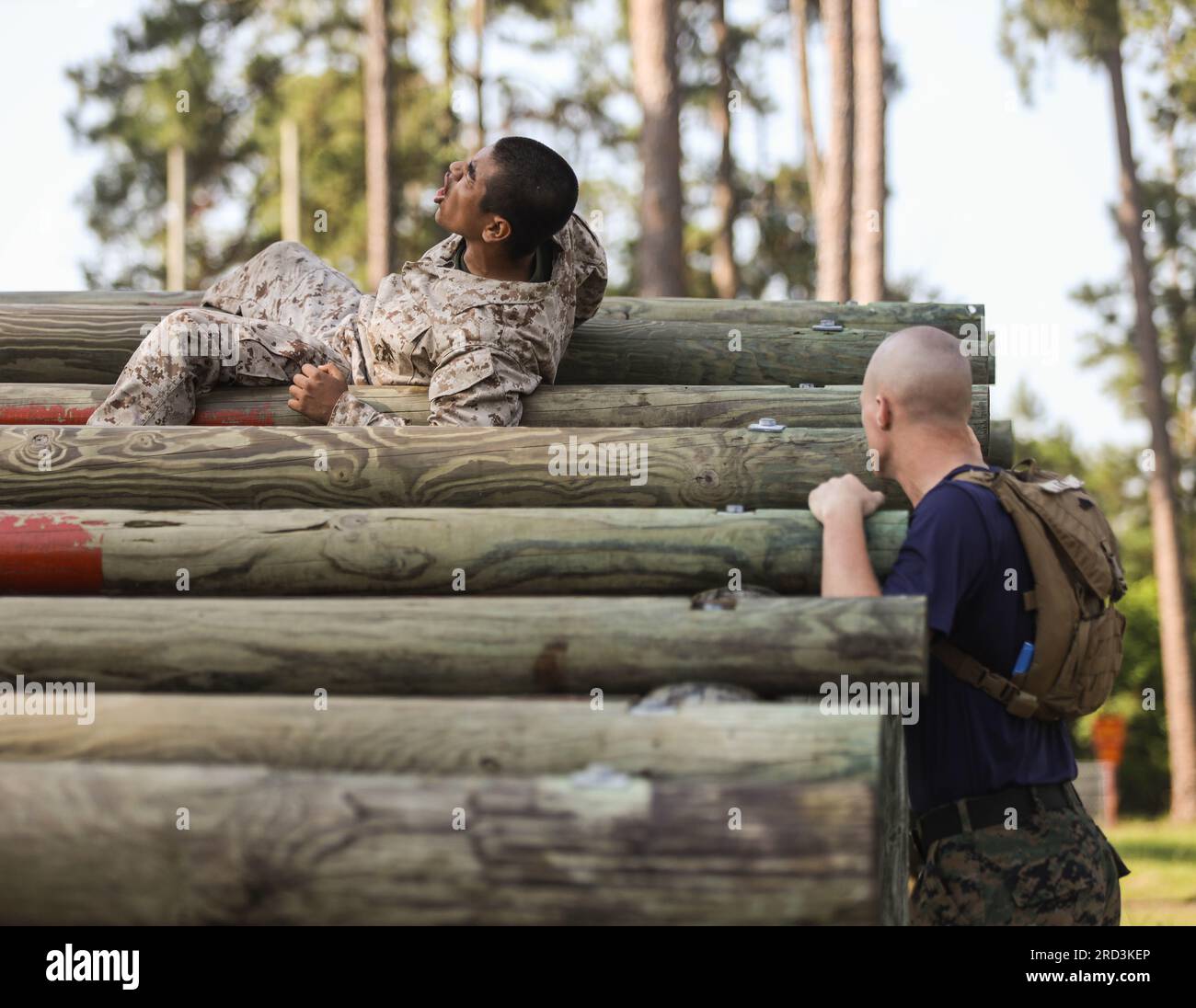 Recruits with Mike Company, 3rd Recruit Training Battalion, conduct the ...