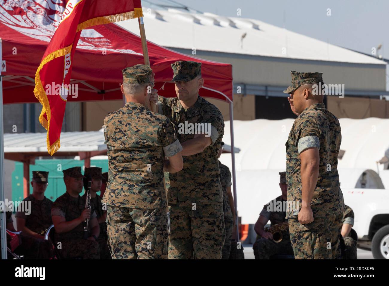 U.S. Marine Corps Col. Chad A. Vaughn, left, outgoing commanding ...