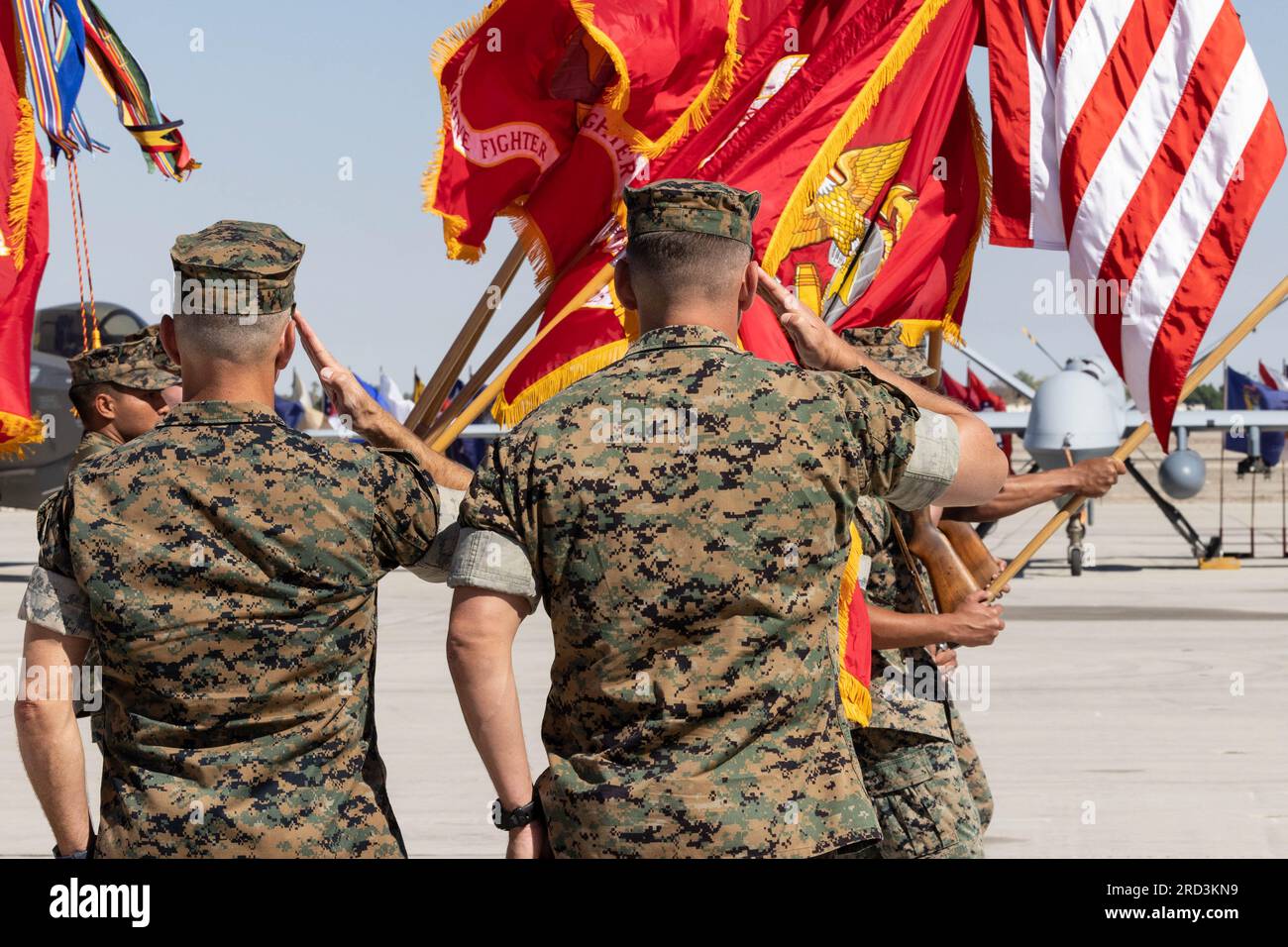 U.S. Marine Corps Col. Chad A. Vaughn, left, outgoing commanding ...