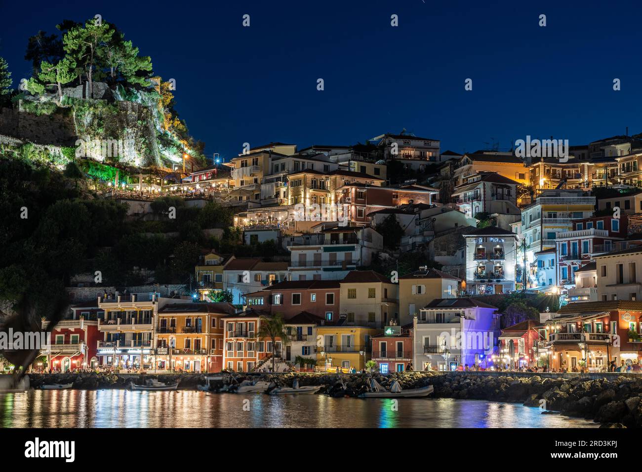 Parga at night, Greece Stock Photo - Alamy