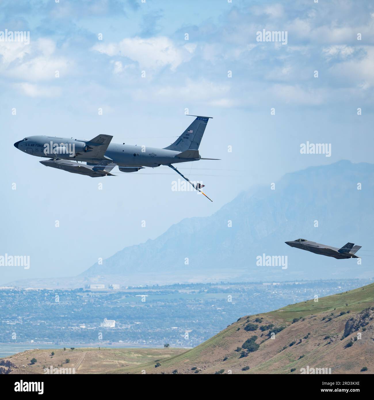 A KC-135 Stratotankers assigned to the 151st Air Refueling Wing and two ...
