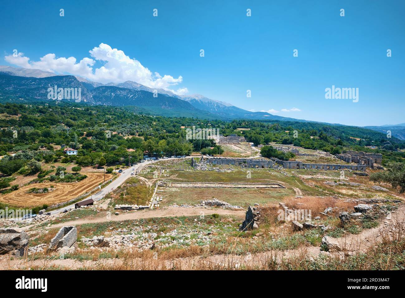 Antalya, Turkey - July 18, 2023: A view from the ancient city of Tlos ...