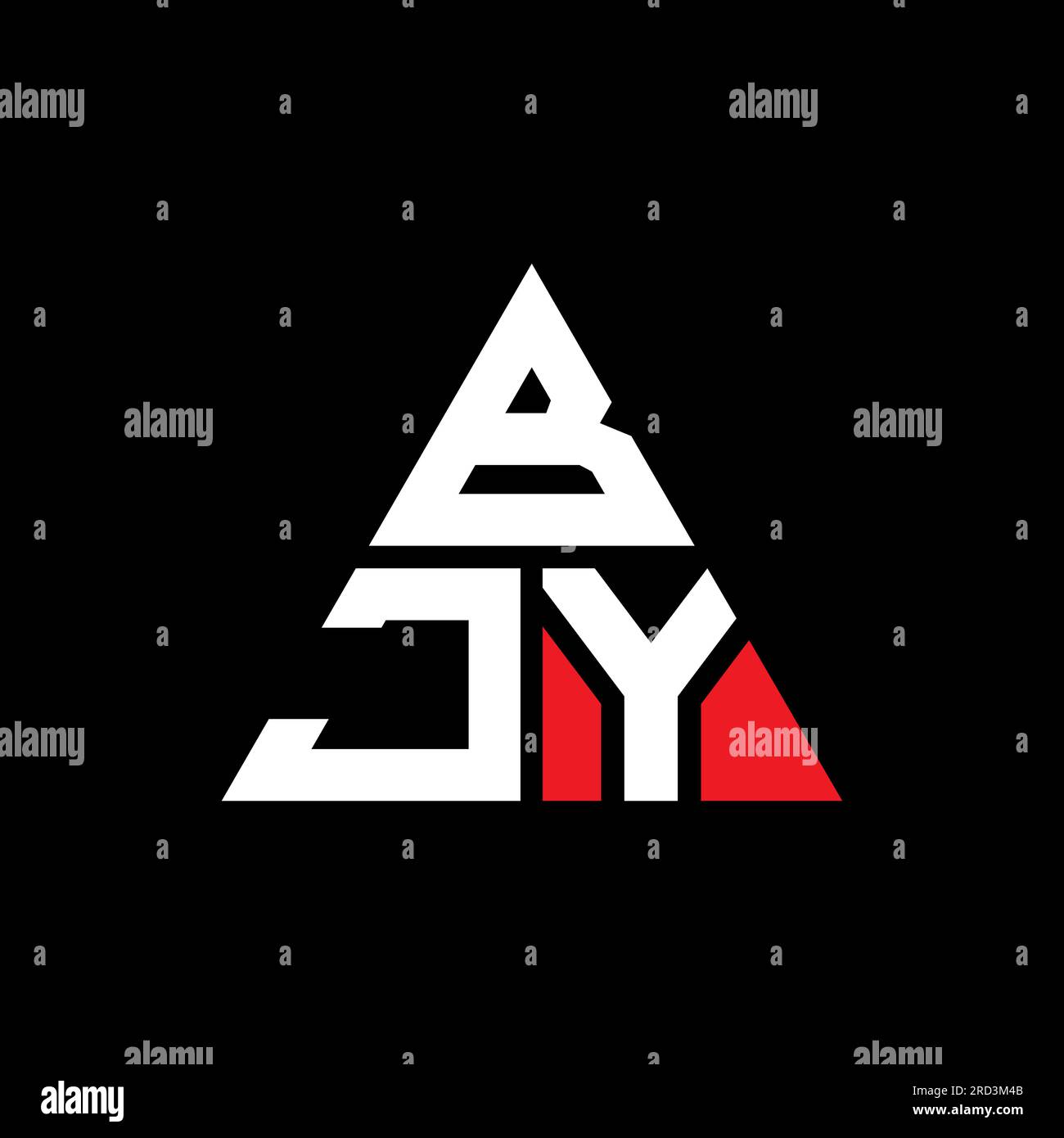 BJY triangle letter logo design with triangle shape. BJY triangle logo ...