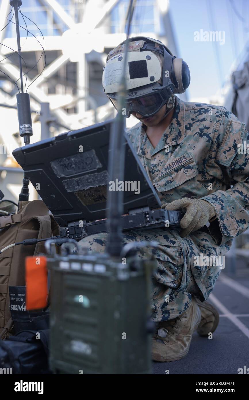 U.S. Marine Corps Cpl. Adolfo Soto, a radio operator with Battalion ...