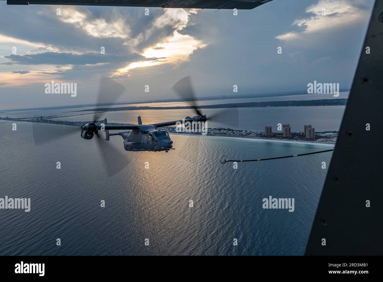 A CV-22 Osprey from the 8th Special Operations Squadron refuels from a ...