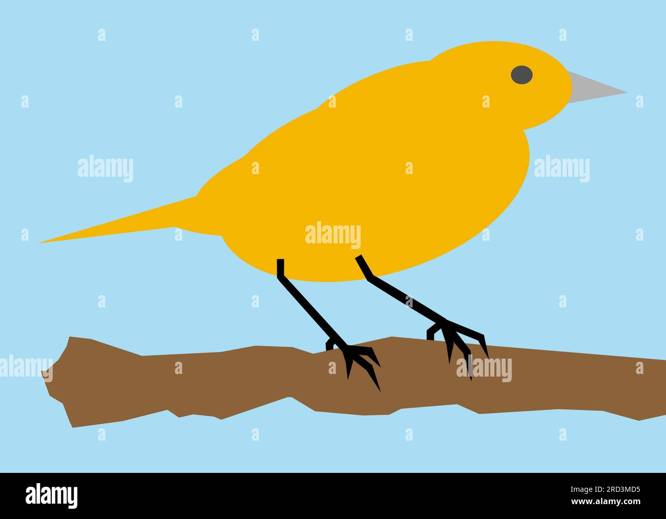 A bird, bird standing on branch, simple bird drawing, bird illustration ...
