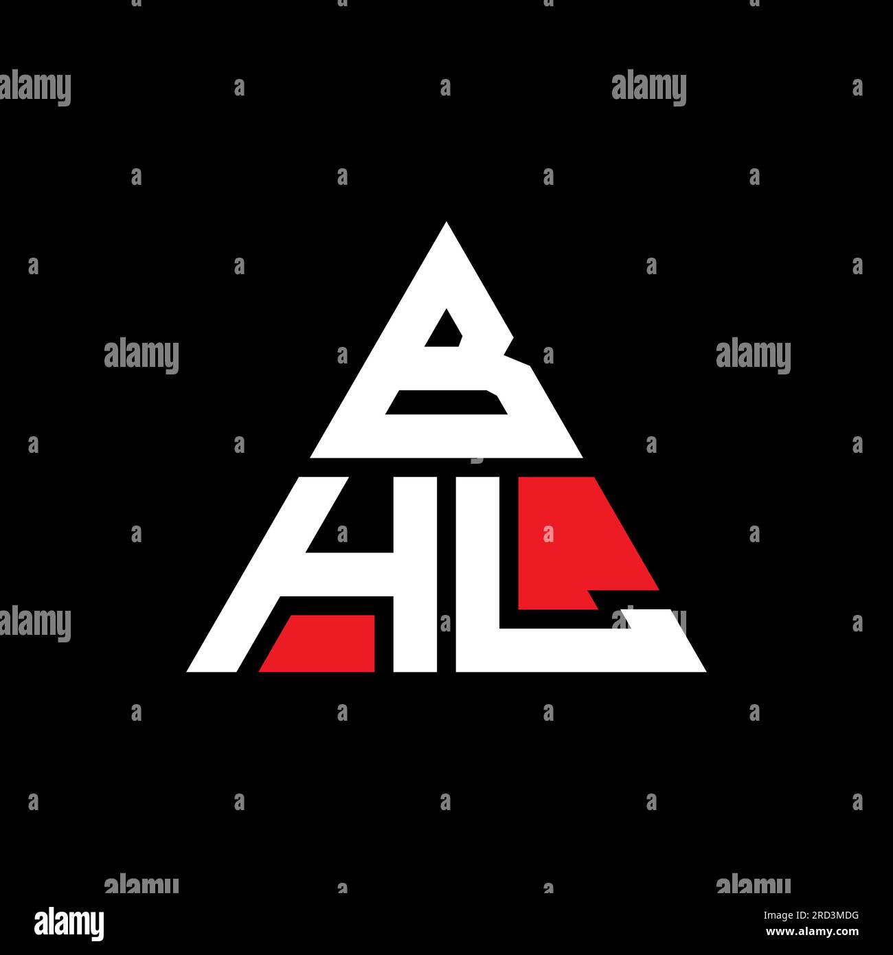 BHL triangle letter logo design with triangle shape. BHL triangle logo ...