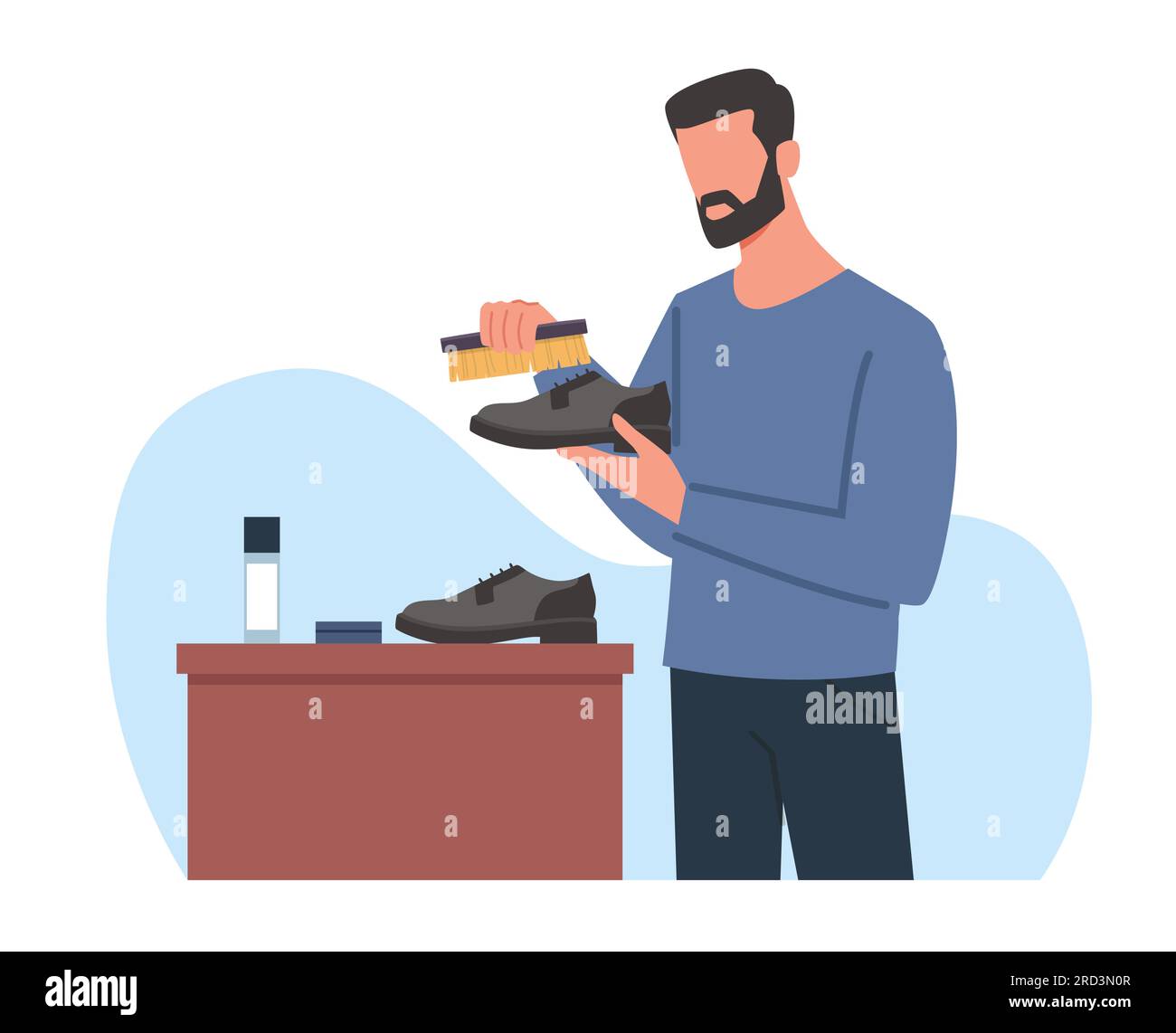 Polishing footwear Stock Vector Images - Alamy
