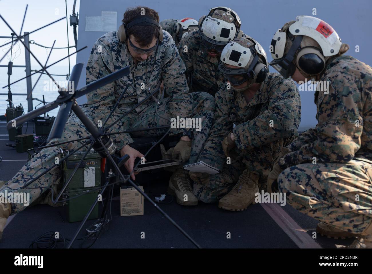 U.S. Marines with Battalion Landing Team 2/1, 31st Marine Expeditionary ...