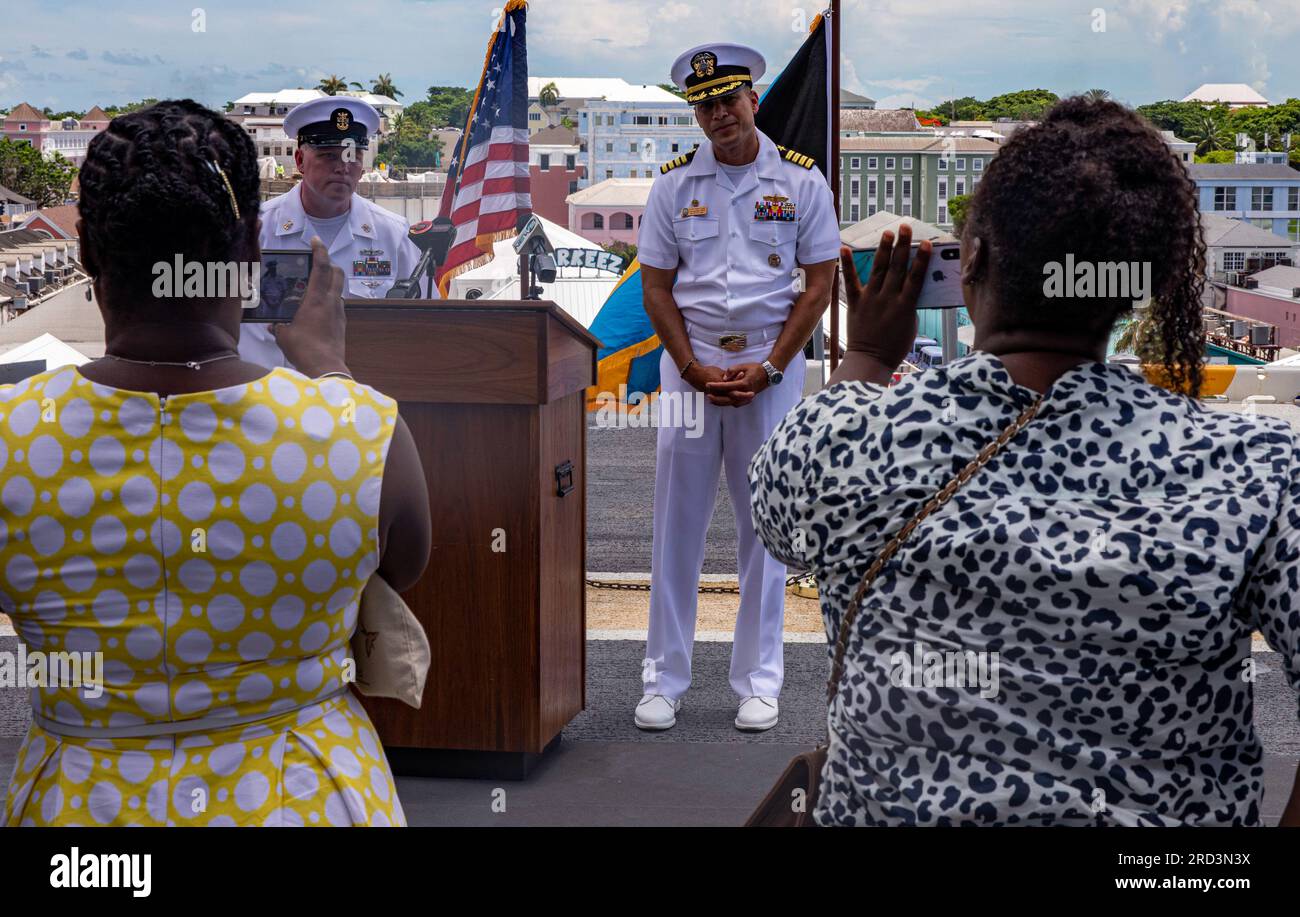 NASSAU, The Bahamas (June 28, 2023) Members from the media interview ...