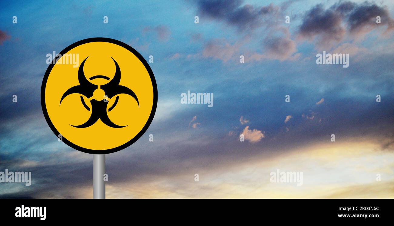 warning sign on sky background Stock Photo - Alamy