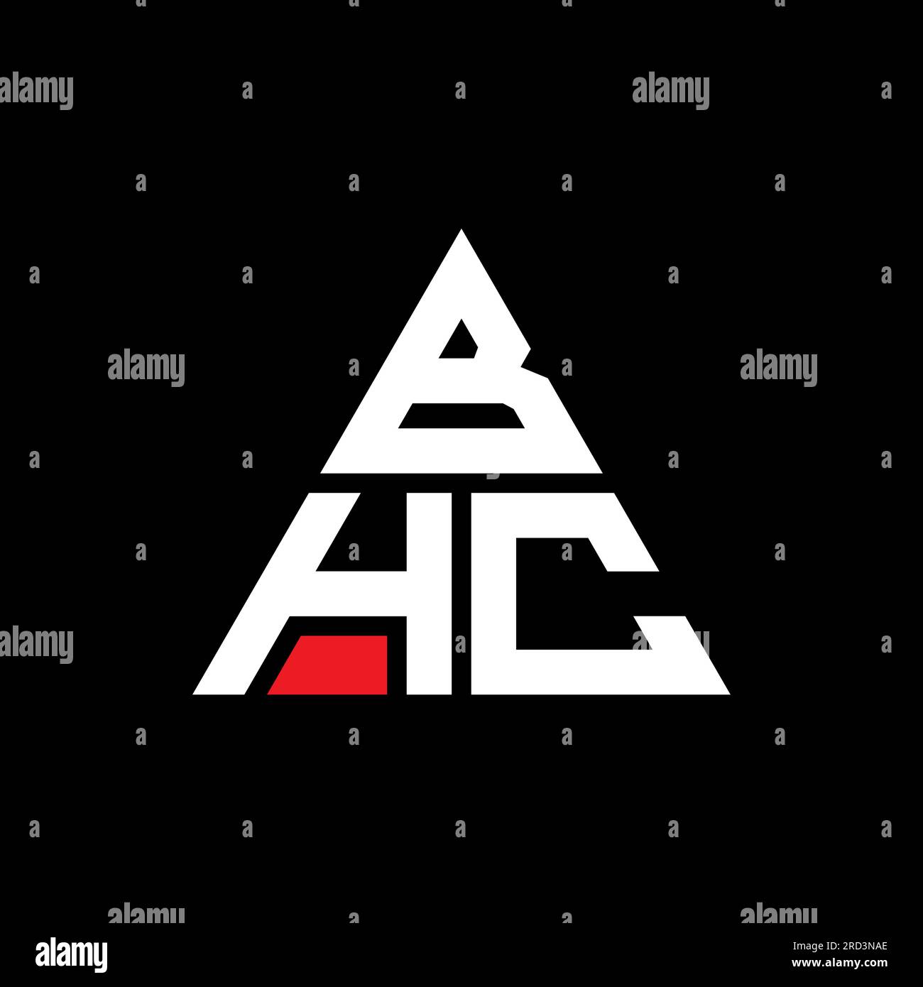 BHC triangle letter logo design with triangle shape. BHC triangle logo ...