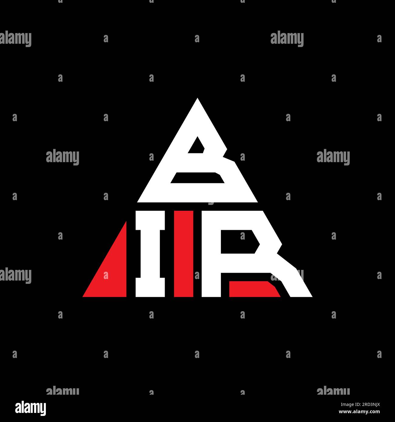 BIR triangle letter logo design with triangle shape. BIR triangle logo ...