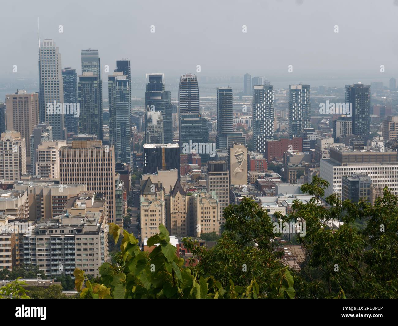 Smog covered skyline in downtown Montreal. Quebec,Canada Stock Photo ...