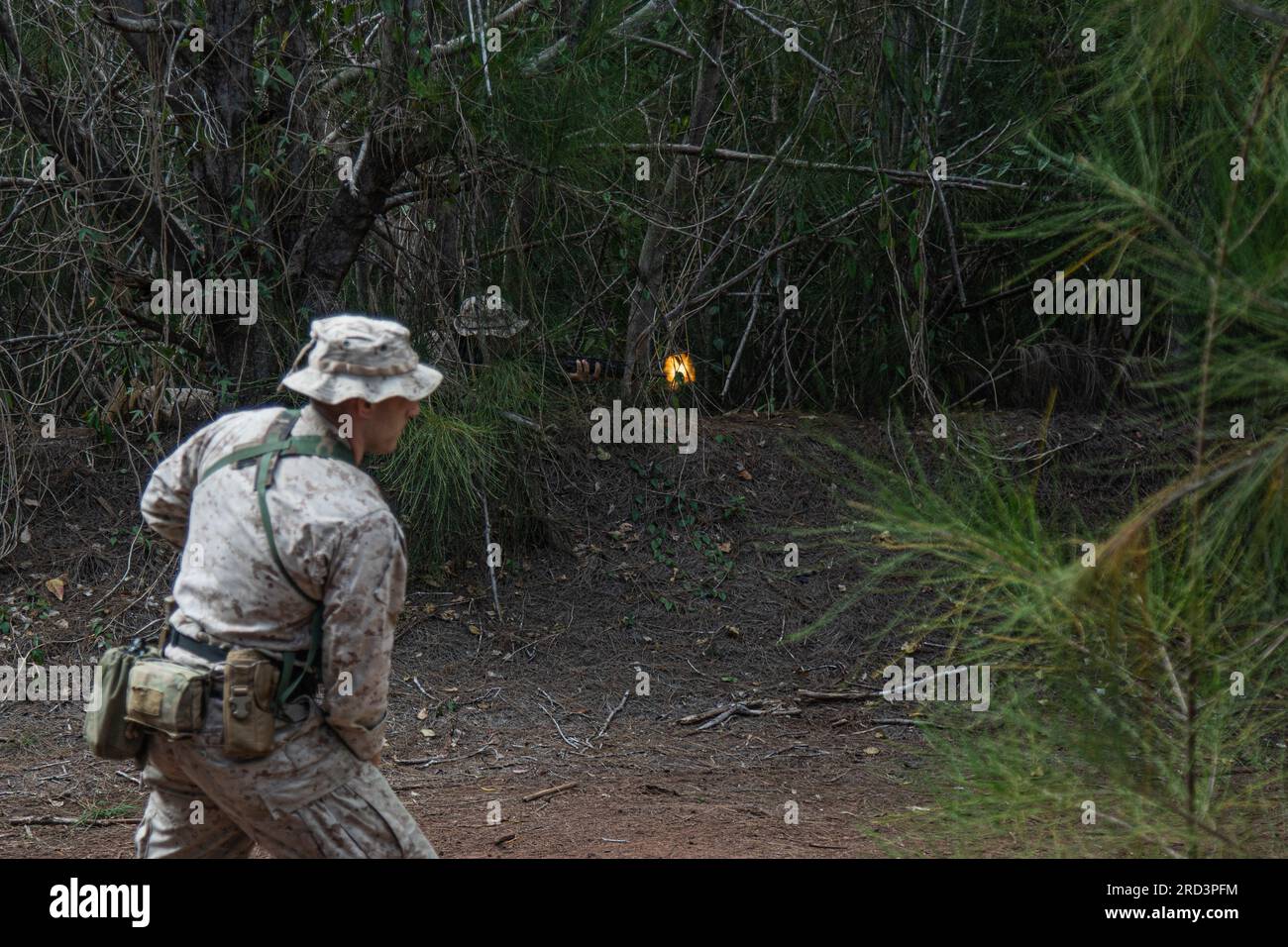 U.S. Marines attached to Advanced Infantry Training Battalion, School ...
