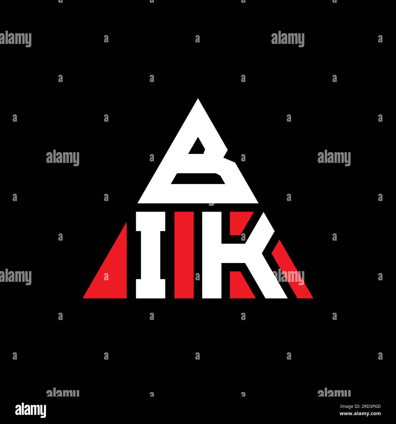 BIK triangle letter logo design with triangle shape. BIK triangle logo ...
