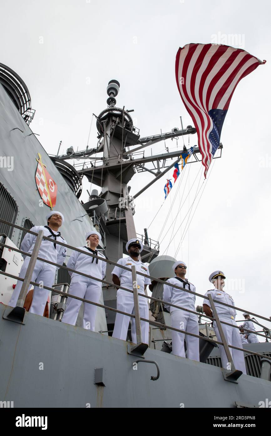 230628-N-SN516-1099 SAN DIEGO (June 28, 2023) U.S. Navy Sailors man the ...