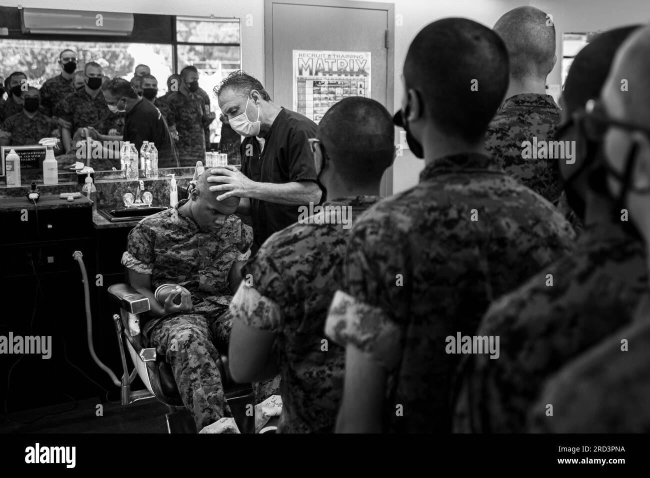 U.S. Marine Corps recruit Cedric Edwards, with Fox Company, 2nd Recruit ...