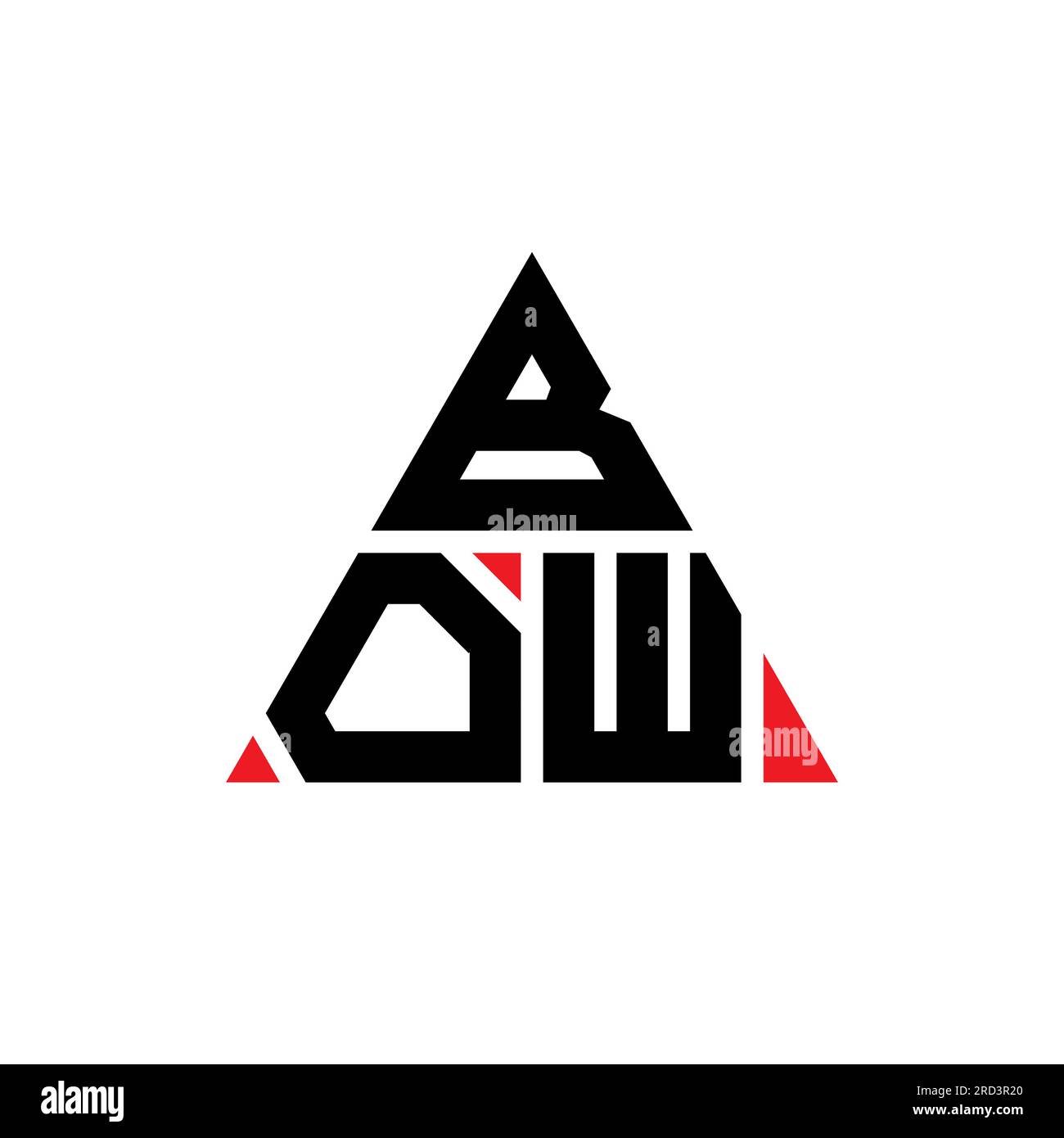 BOW triangle letter logo design with triangle shape. BOW triangle logo ...