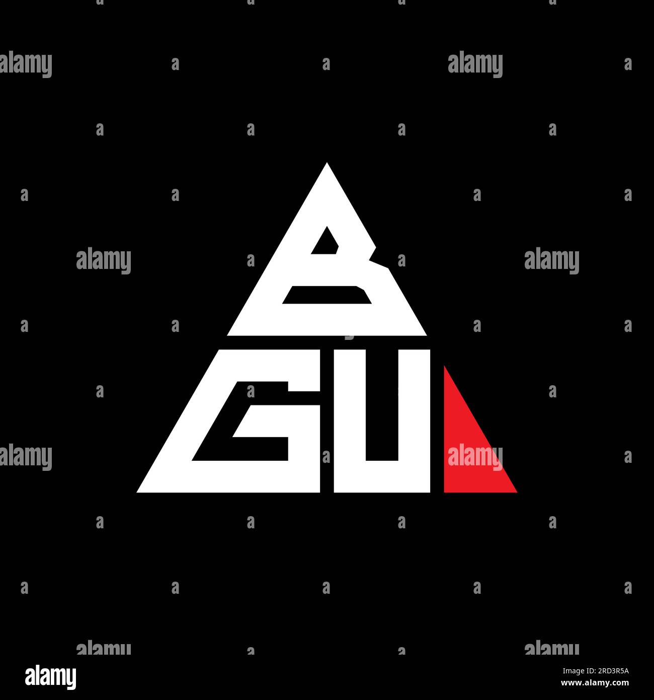 BGU triangle letter logo design with triangle shape. BGU triangle logo ...