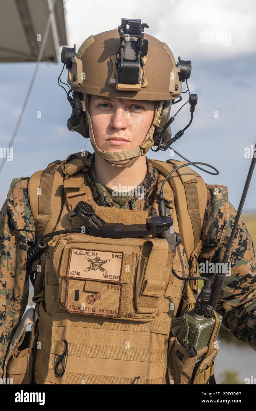 U.S. Marine Corps 1st Lt. Margaret Valcourt, a field artillery officer ...