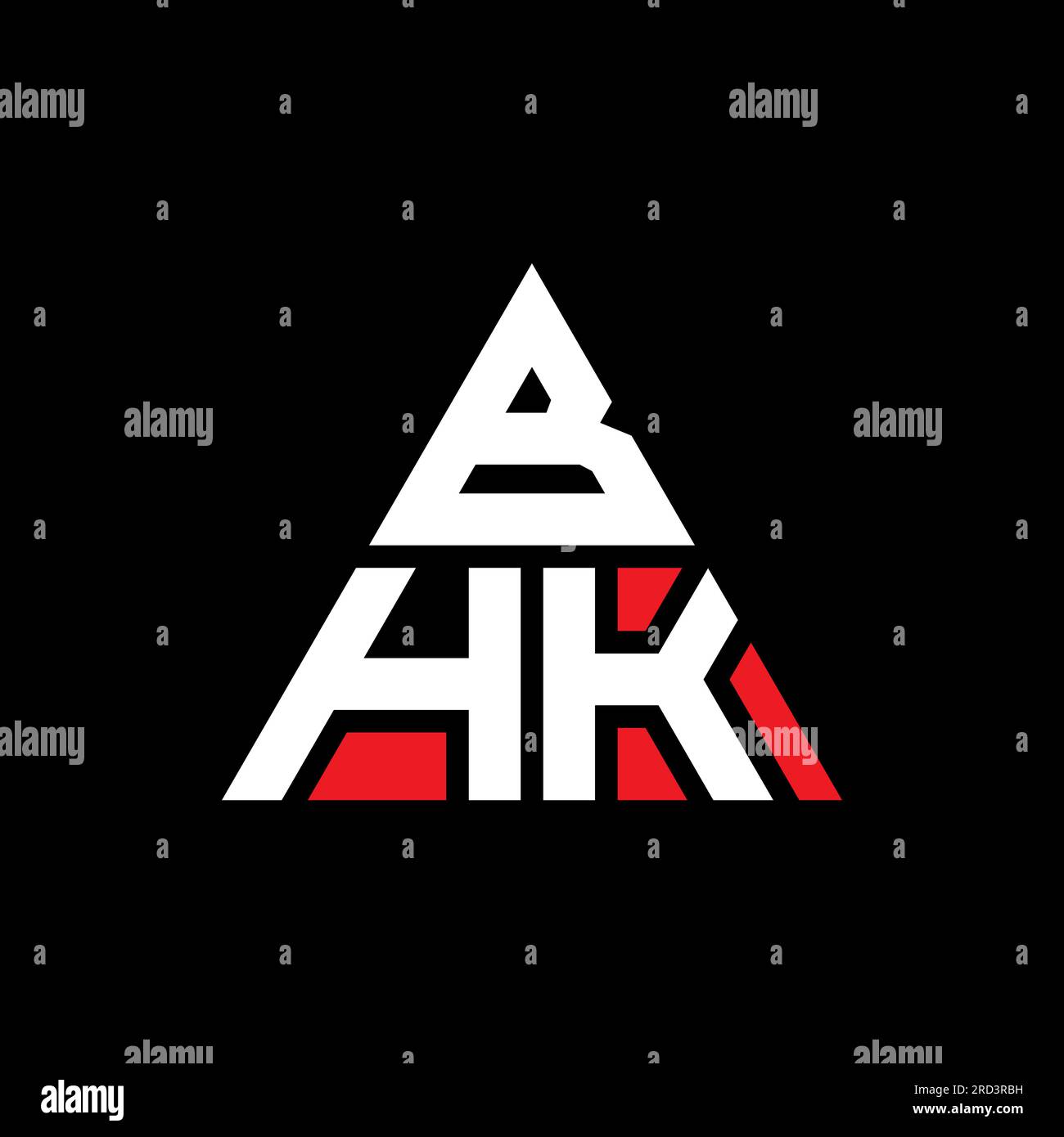 BHK triangle letter logo design with triangle shape. BHK triangle logo ...