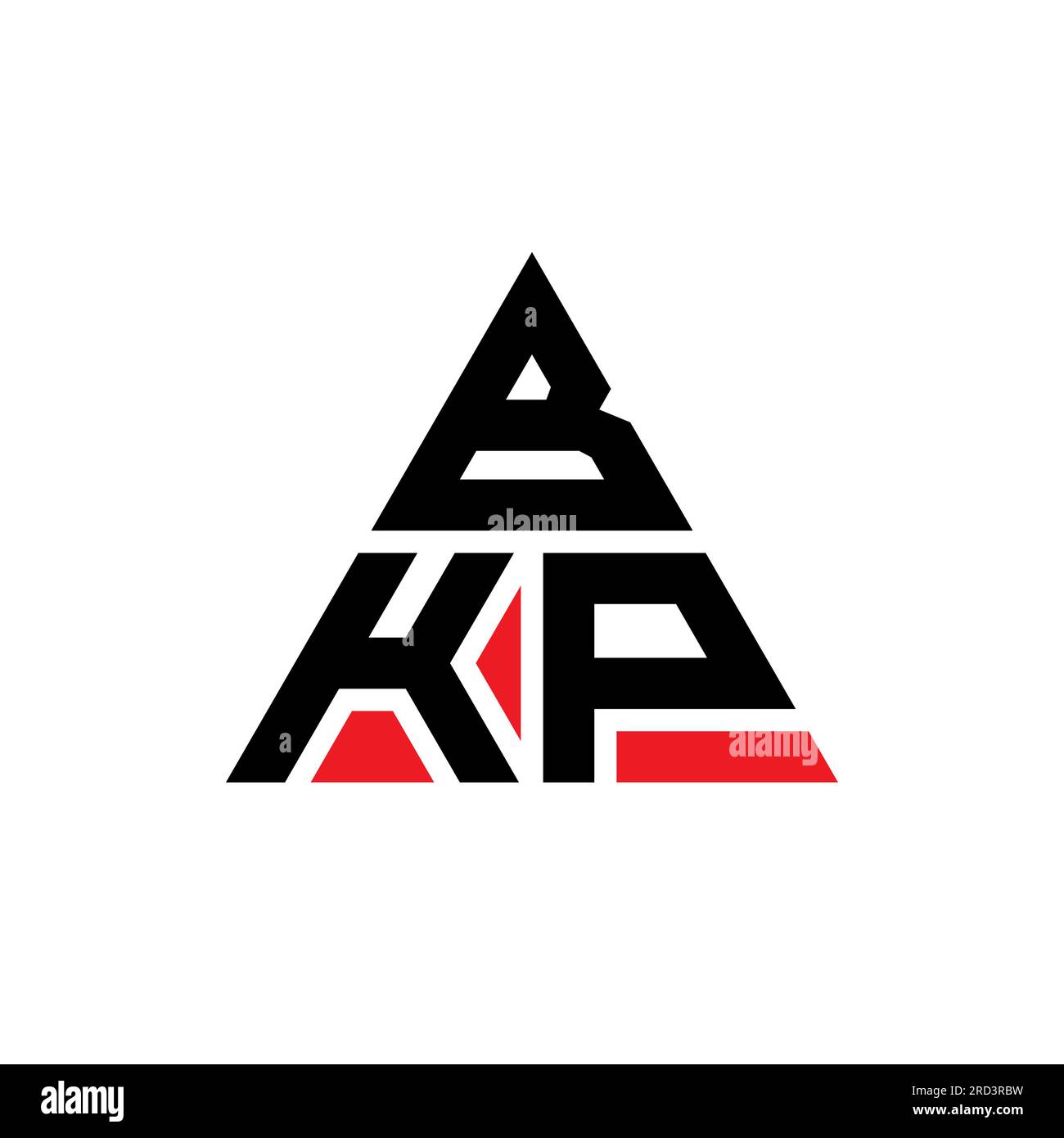 BKP triangle letter logo design with triangle shape. BKP triangle logo ...