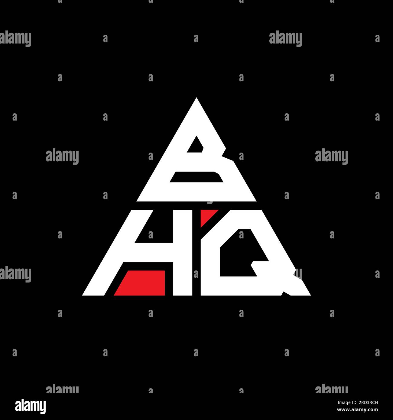 BHQ triangle letter logo design with triangle shape. BHQ triangle logo ...