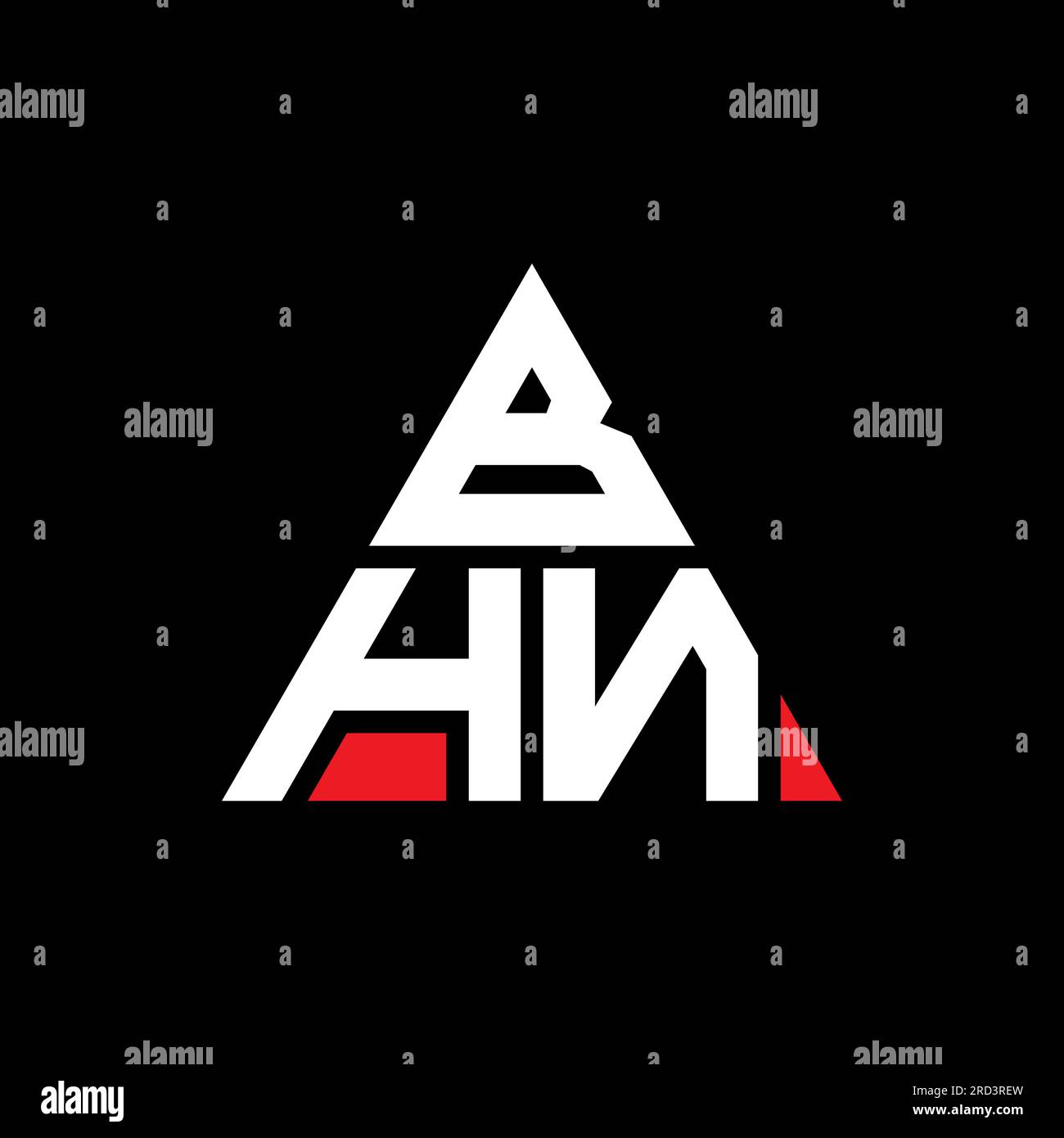BHN triangle letter logo design with triangle shape. BHN triangle logo ...