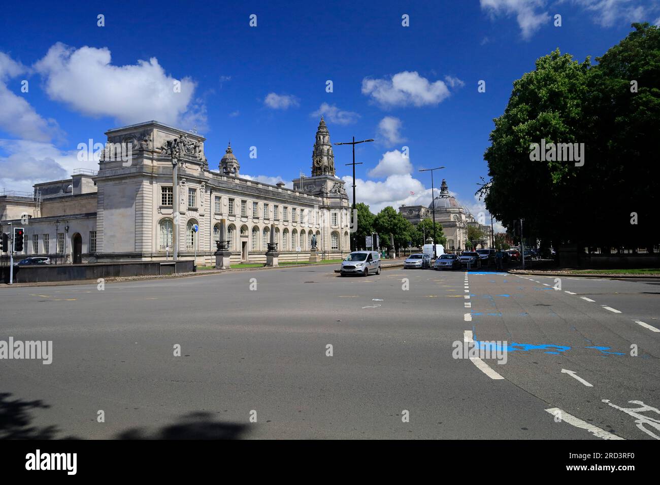 Civic Centre, Cardiff Crown Court (foreground) and City Hall, Cathays ...