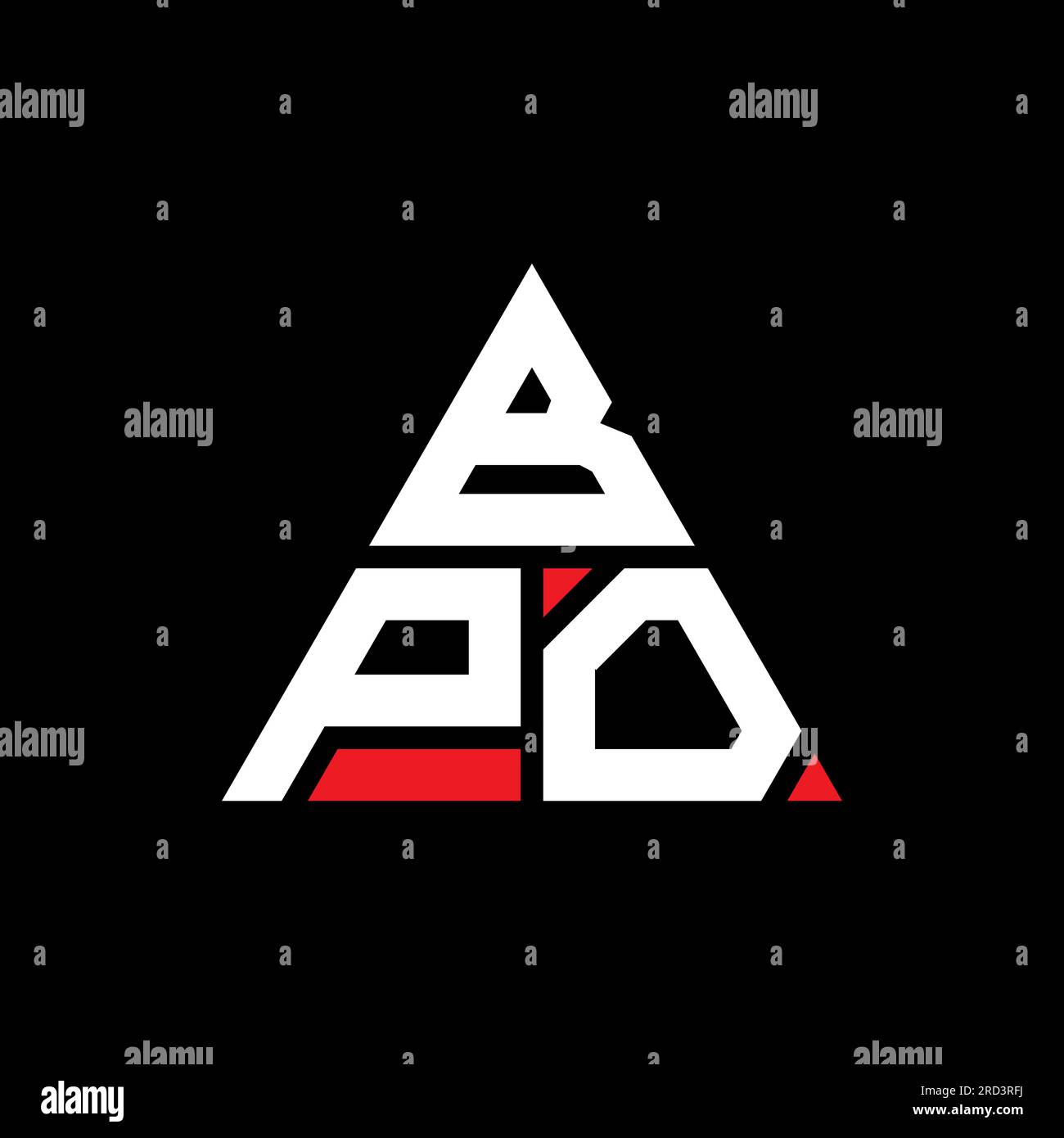 BPO triangle letter logo design with triangle shape. BPO triangle logo ...