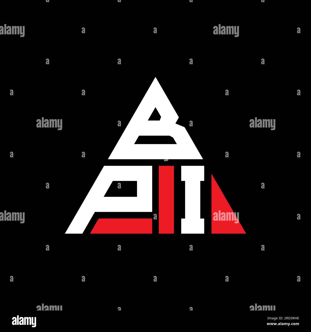 BPI triangle letter logo design with triangle shape. BPI triangle logo ...