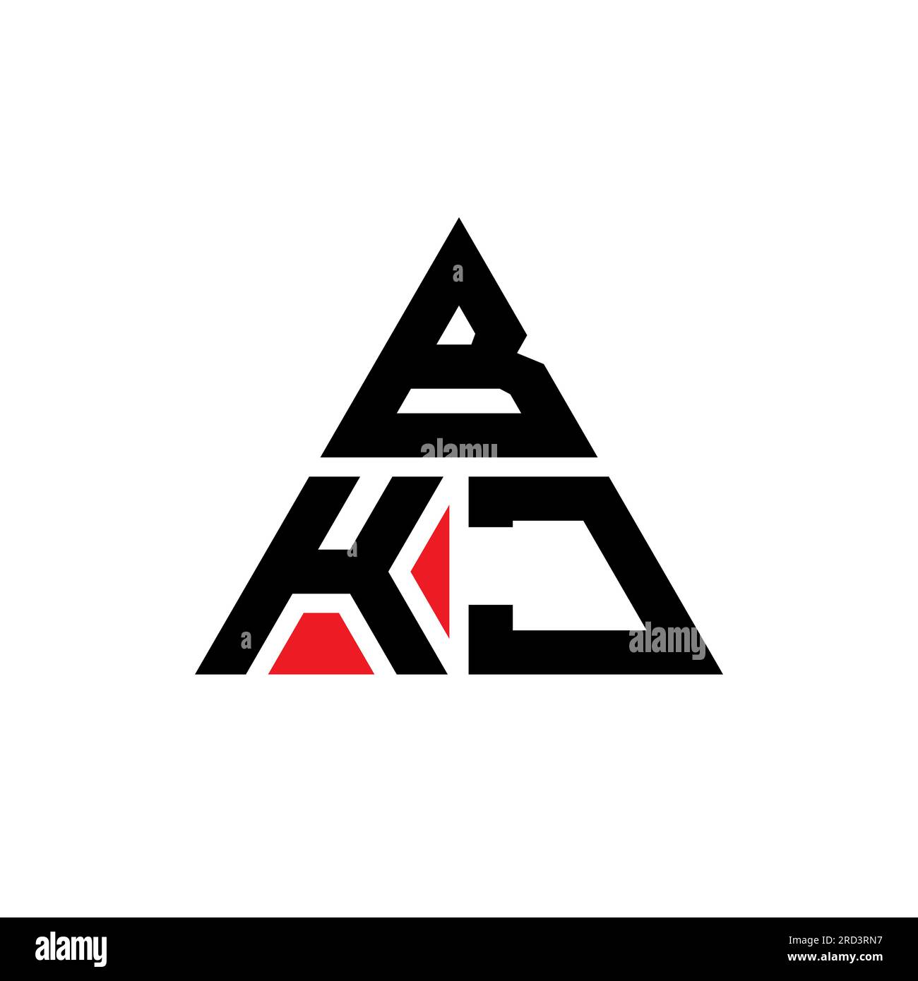 BKJ triangle letter logo design with triangle shape. BKJ triangle logo ...