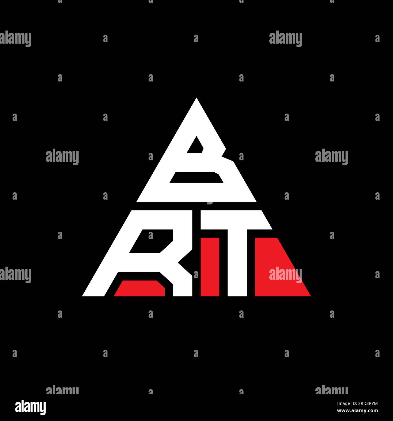 BRT triangle letter logo design with triangle shape. BRT triangle logo ...